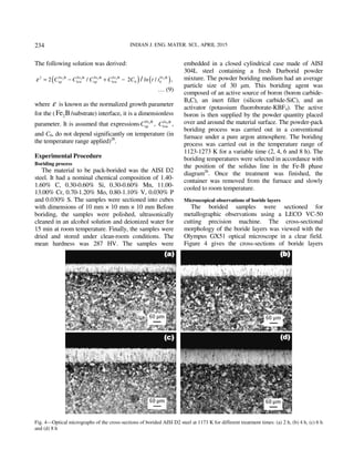 Growth kinetics and mechanical properties of fe2 b layers formed on ...