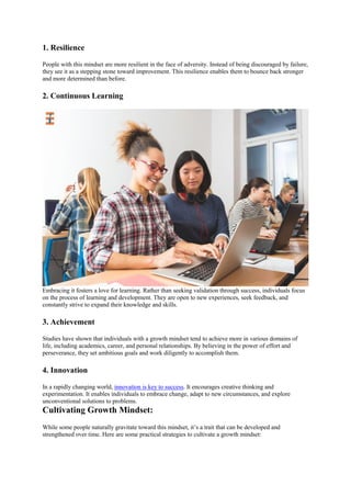 Growth Mindset: The Path to Personal and Professional Development | PDF