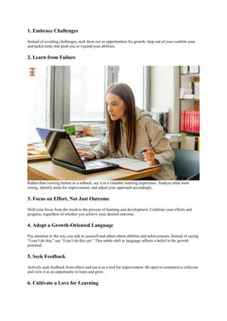 Growth Mindset: The Path to Personal and Professional Development | PDF