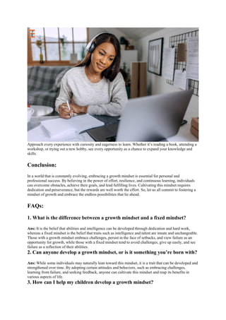 Growth Mindset: The Path to Personal and Professional Development | PDF