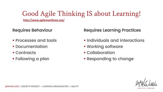 Growth mindset - learning organisation - agility | PPT