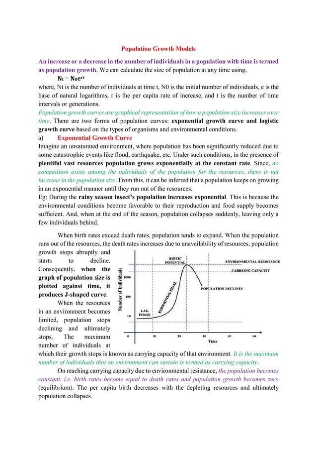 Introduction to Population Growth models | PDF