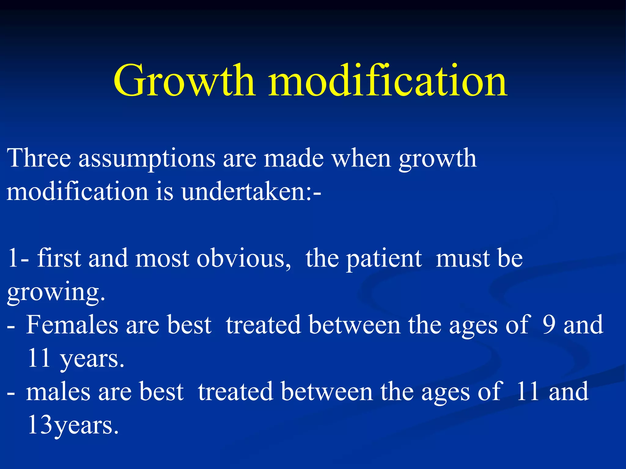 Growth modification of different types of malocclusion | PPTX