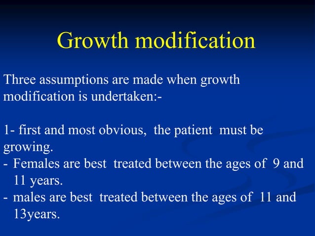 Growth modification of different types of malocclusion | PPTX