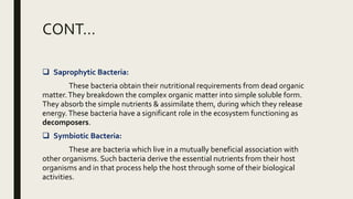Growth & nutrition of bacteria | PPTX