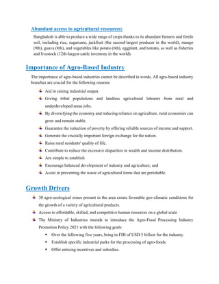 Growth of Agro based industries in Bangladesh | PDF