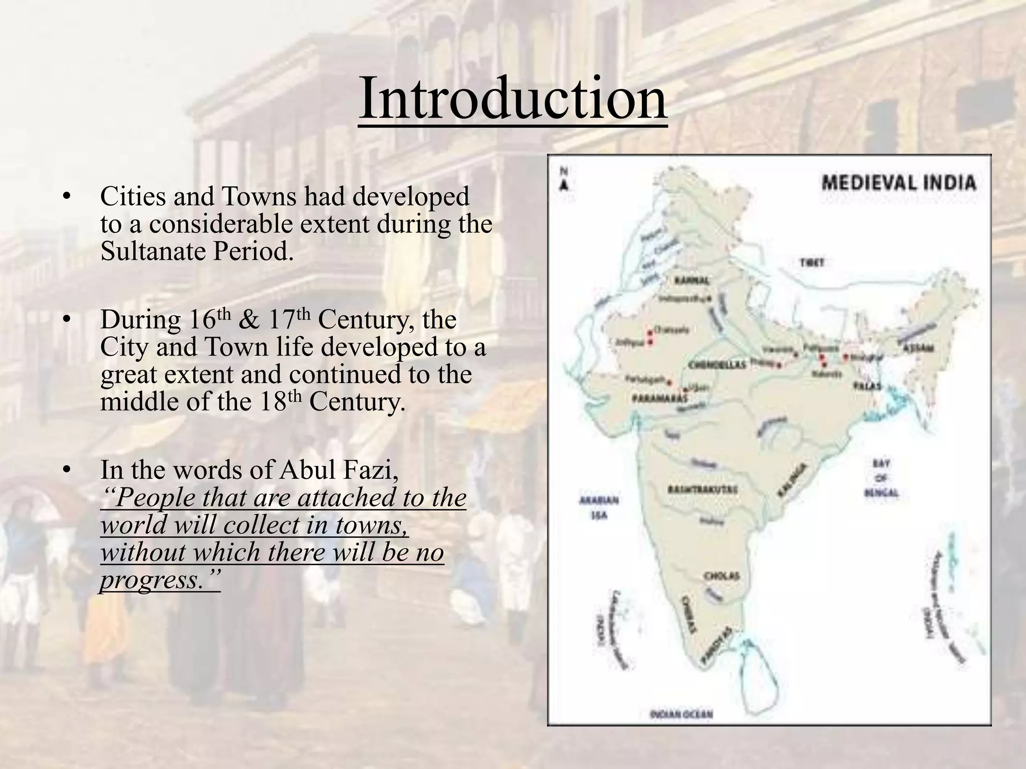 Growth of cities and towns during medieval india | PPTX