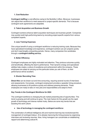 Growth of Contingent Staffing Essential Guidelines | PDF