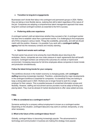 Growth of Contingent Staffing Essential Guidelines | PDF