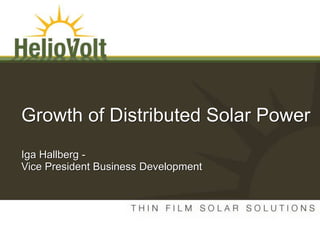 The Growth of Distributed Solar Power | PPTX