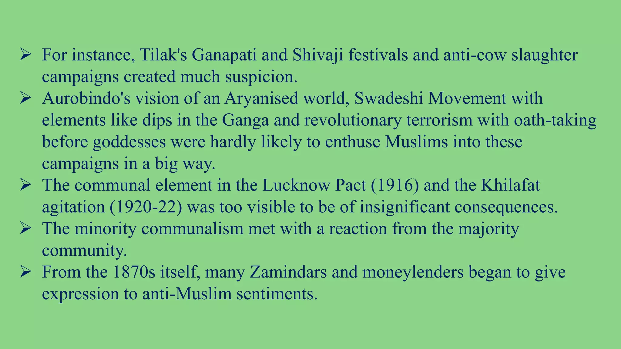 Growth of muslim communalism in india | PPTX