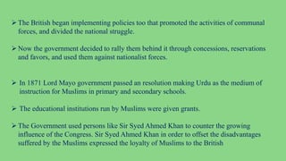 Growth of muslim communalism in india | PPTX