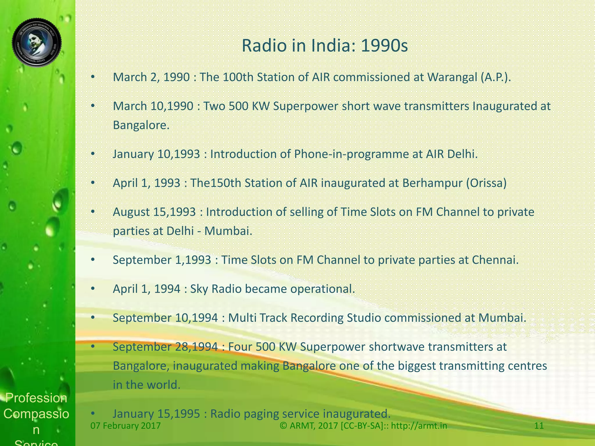 Growth and Development of Radio in india | PPTX