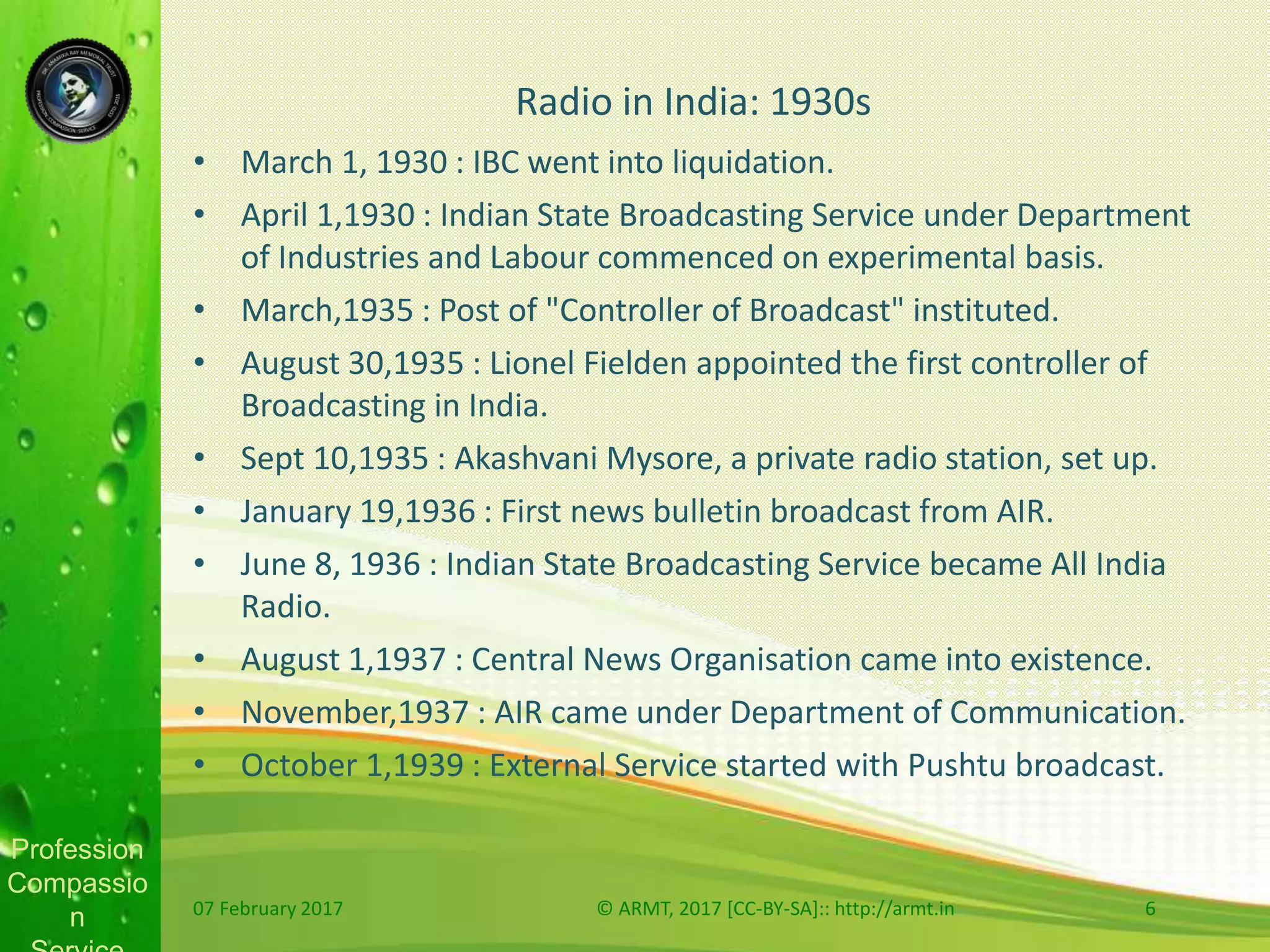 Growth and Development of Radio in india | PPTX