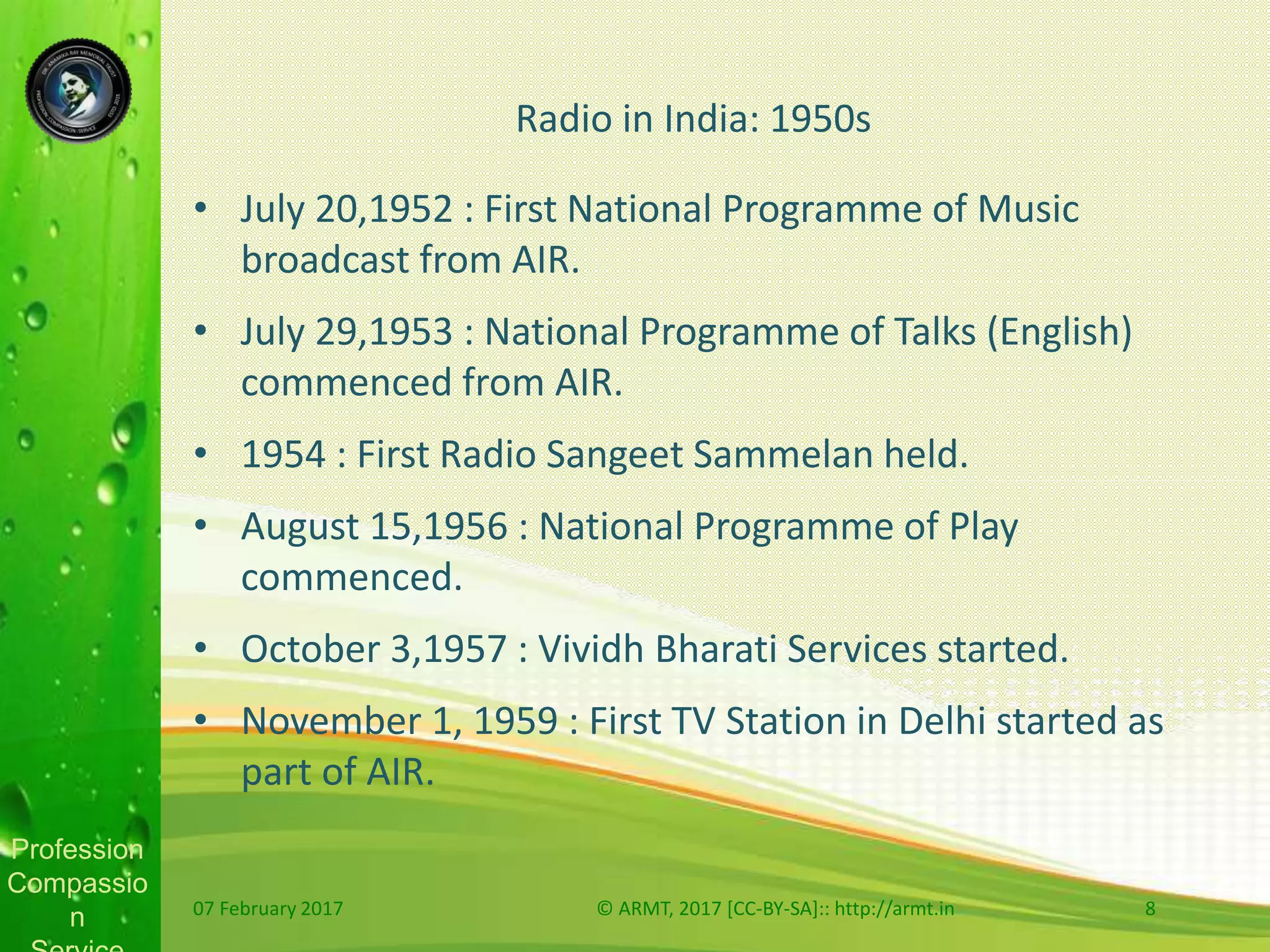 Growth and Development of Radio in india | PPTX