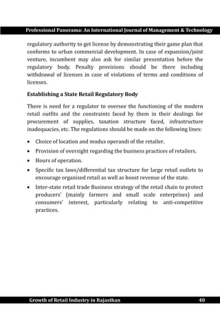 Growth of retail industry in rajasthan | PDF