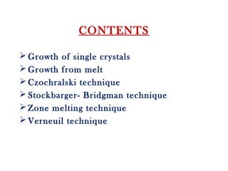 Growth of single crystals | PPT