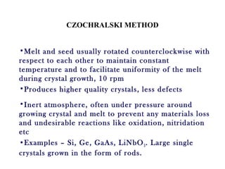 Growth of single crystals | PPT