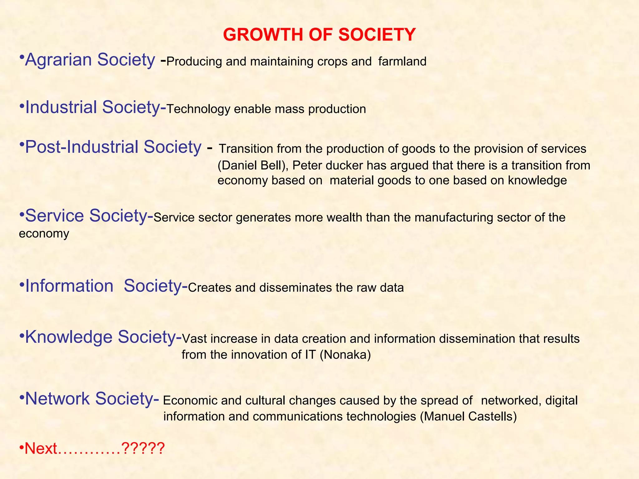 Growth of society | PPT
