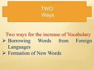 Growth of vocabulary or Word Formation | PPTX