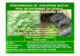 Developing the Potential of Native Pigs for Organic Meat Production | PDF