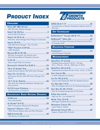 Growth productscatalogo2011 | PDF