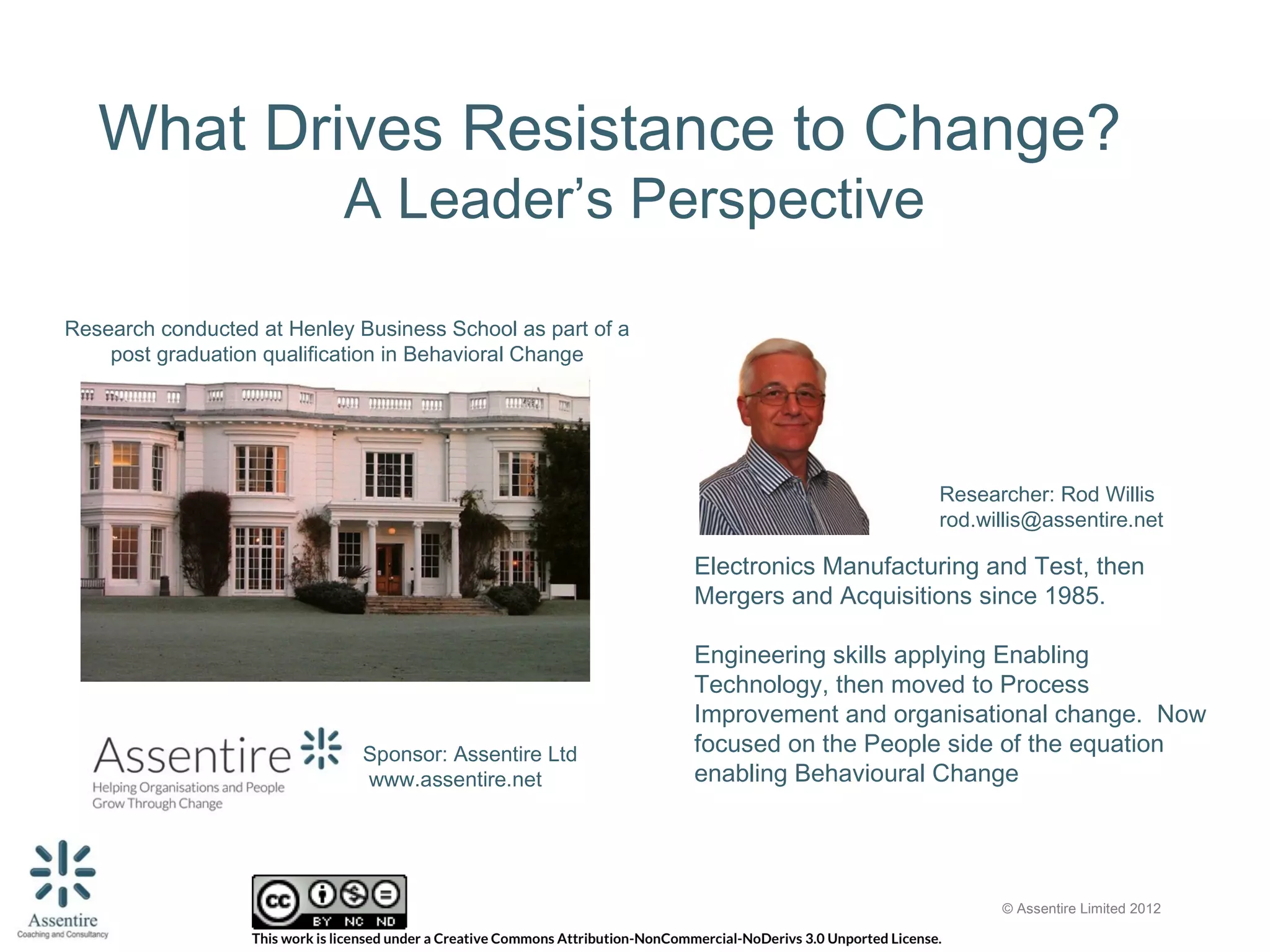 Resistance to Change, a Leaders' perspective. Webinar amp oct 2013 21st ...