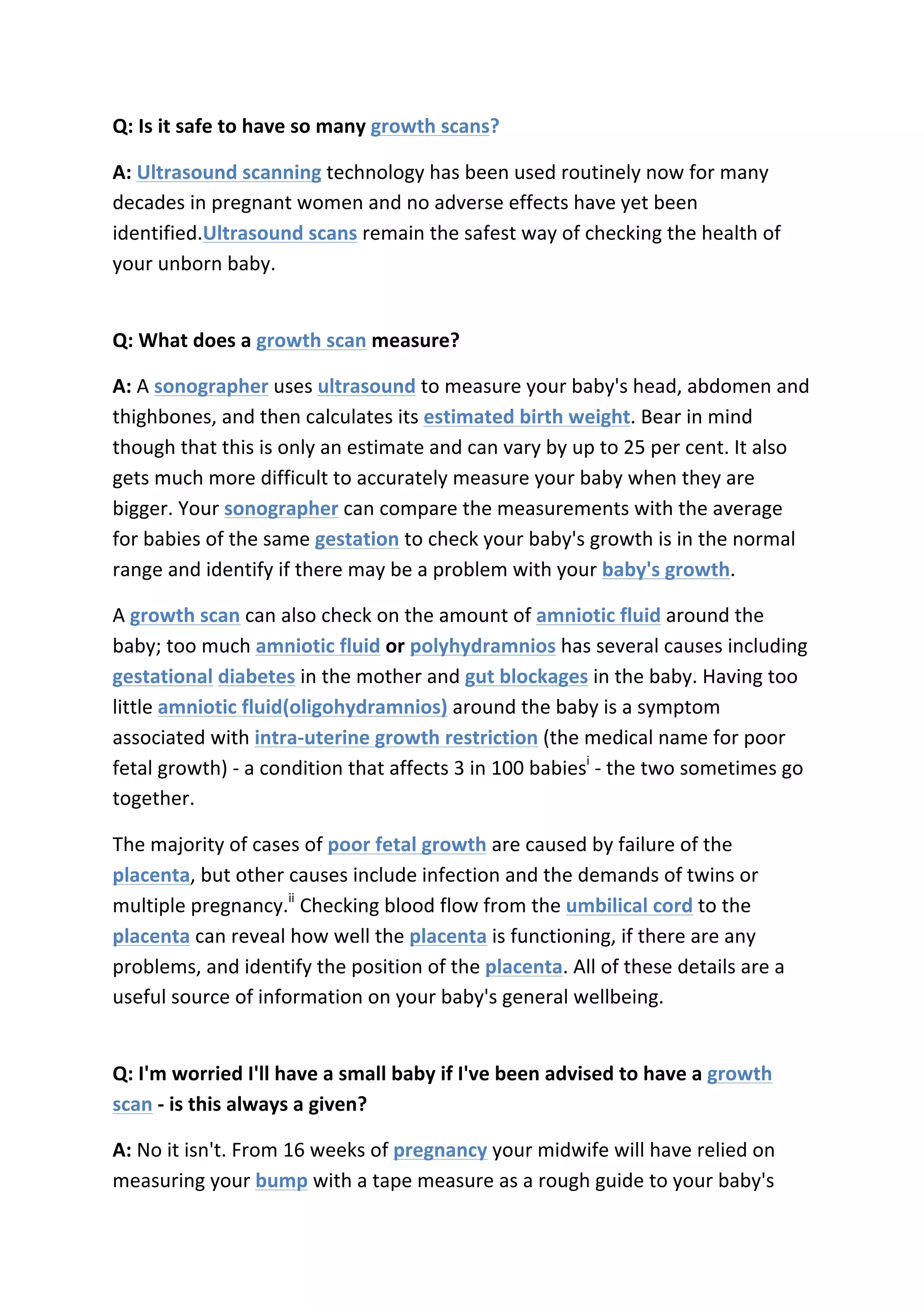 Growth scans - your questions answered | PDF