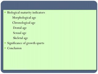 Growth spurts - orthodontics | PDF