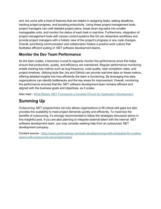 Best Practices for Scaling a Dev Team with Outsourced .NET Developers | PDF