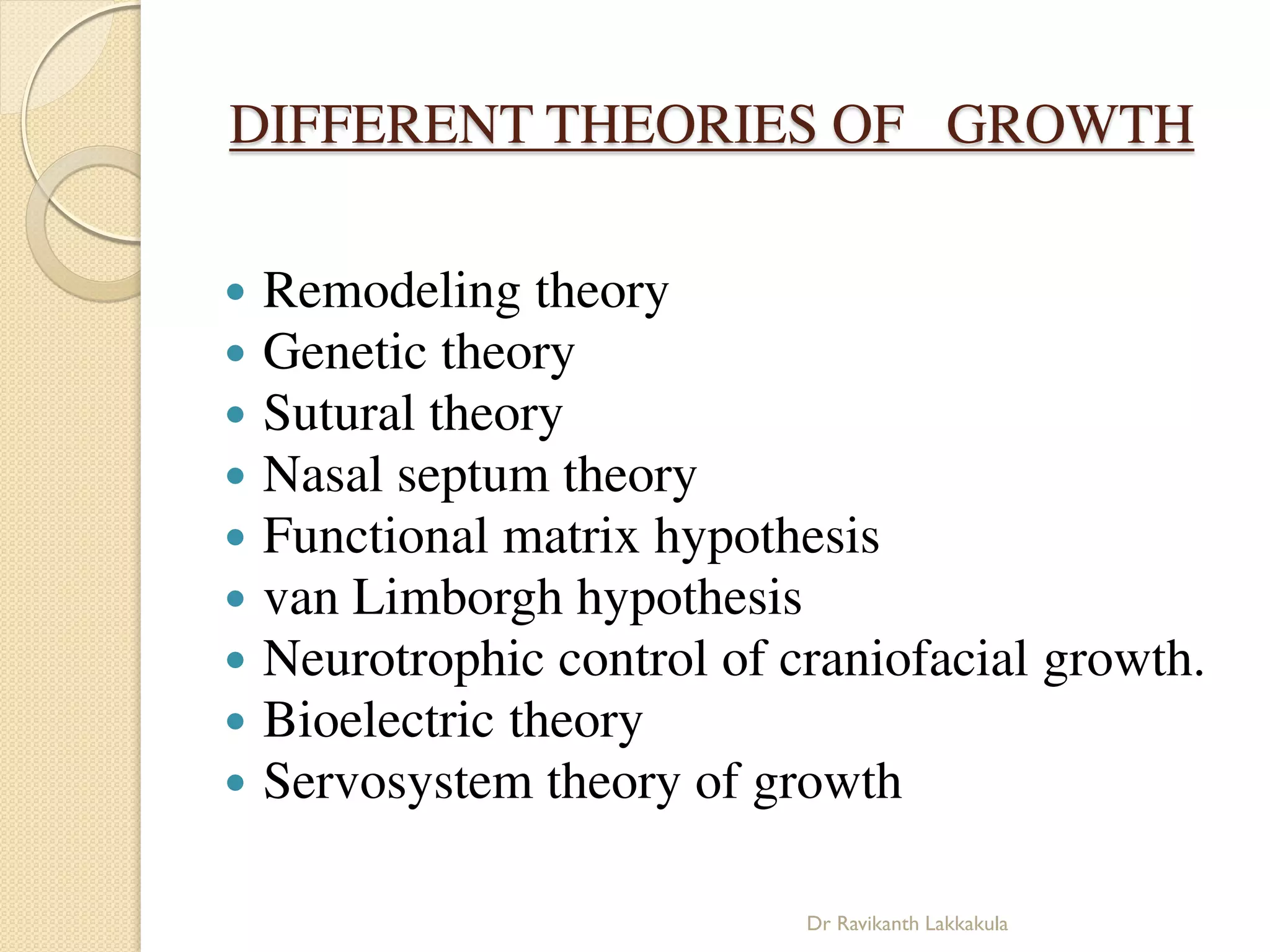 Recent advances in Growth theories - orthodontics | PDF