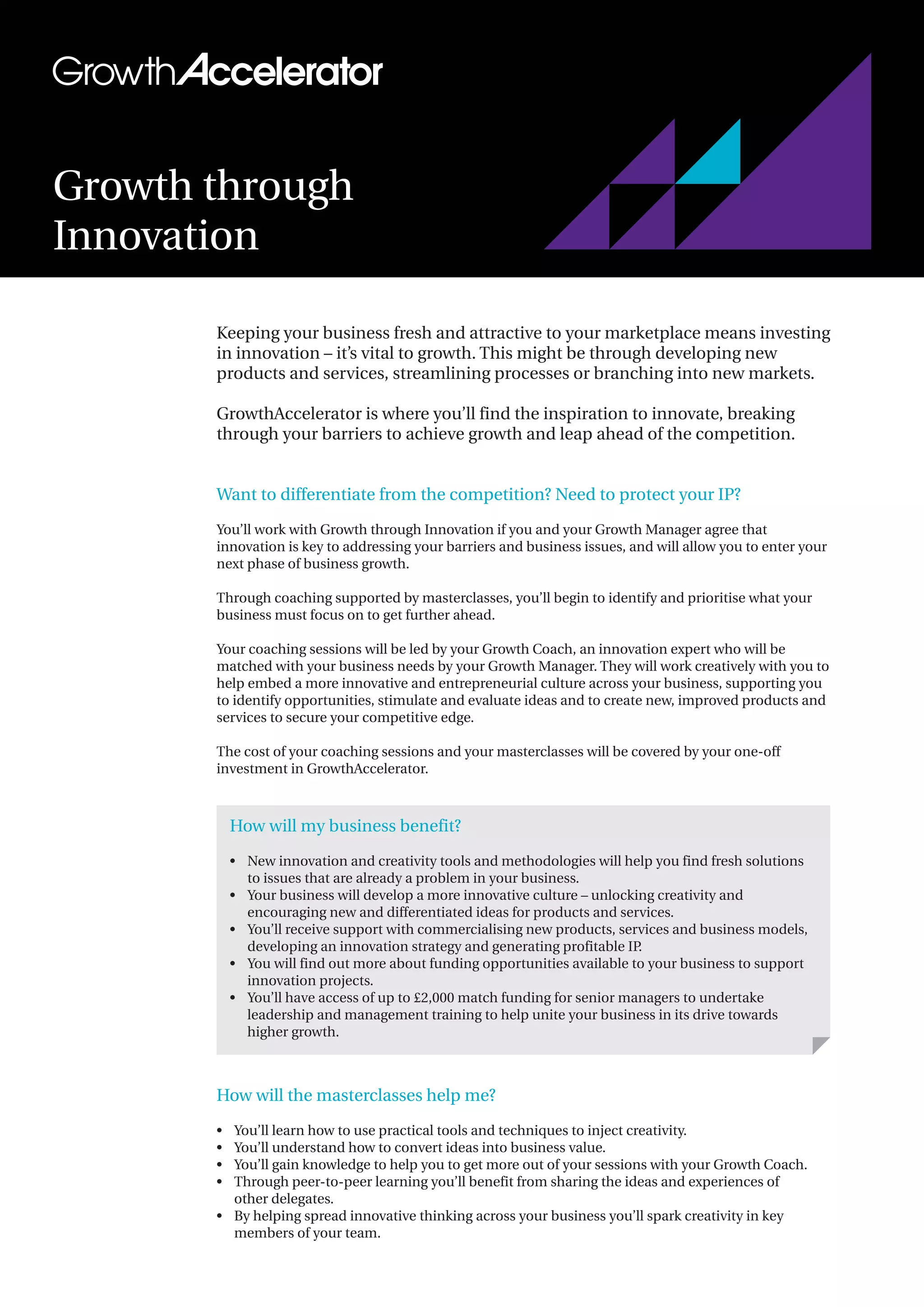 Growth Through Innovation - A GrowthAccelerator programme - growth ...