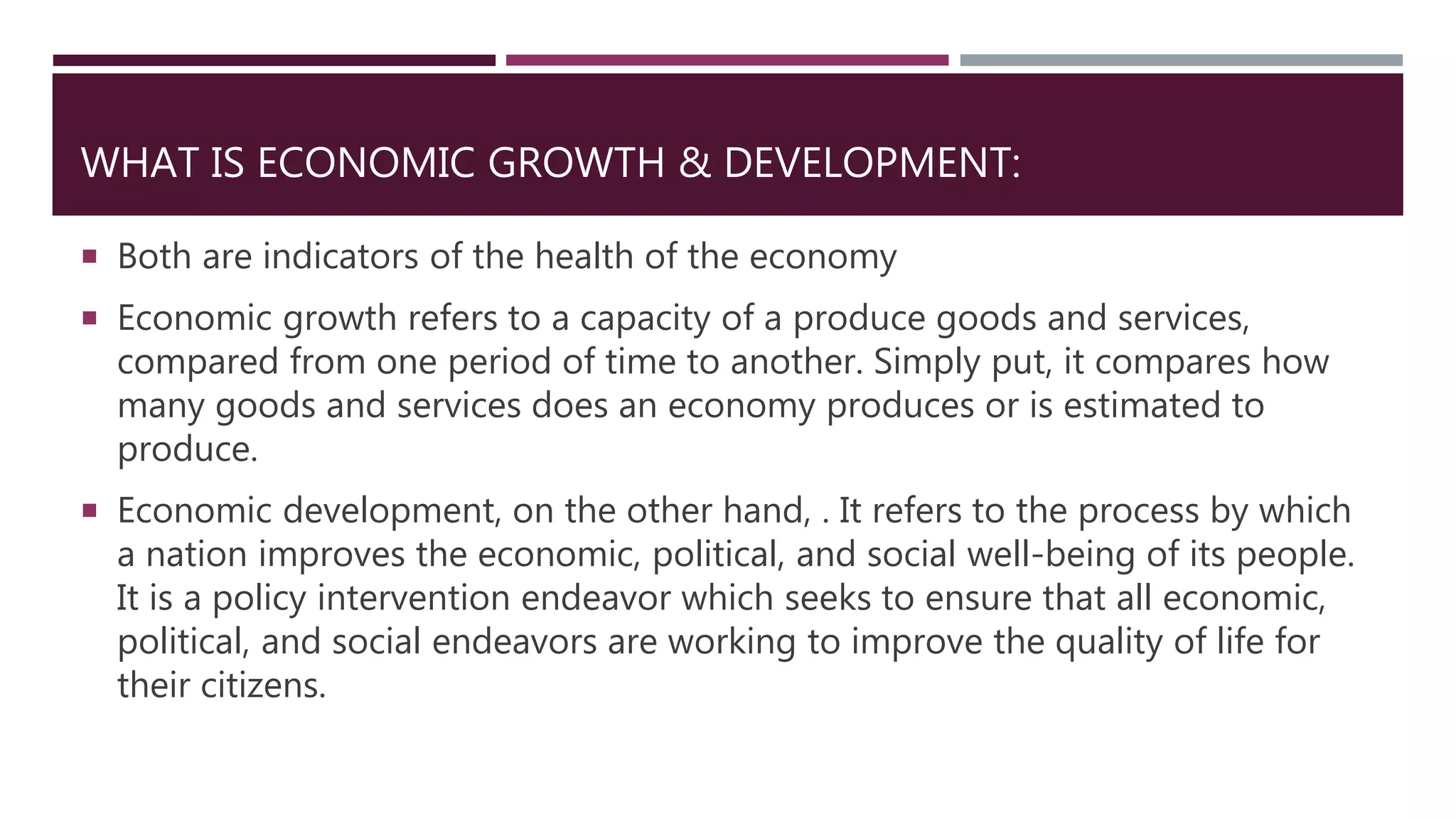 Growth vs development in Indian perspective | PPT