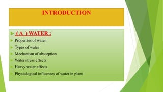 Physiology of water relations | PPTX