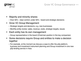 Grow VC Group: crowd investing and governance | PPT