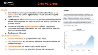 Grow VC Group Company Presentation 7/2016 | PDF