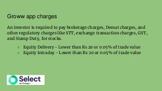 Groww Review: Brokerage Charges, Margin, Trading & Demat Account | PPTX