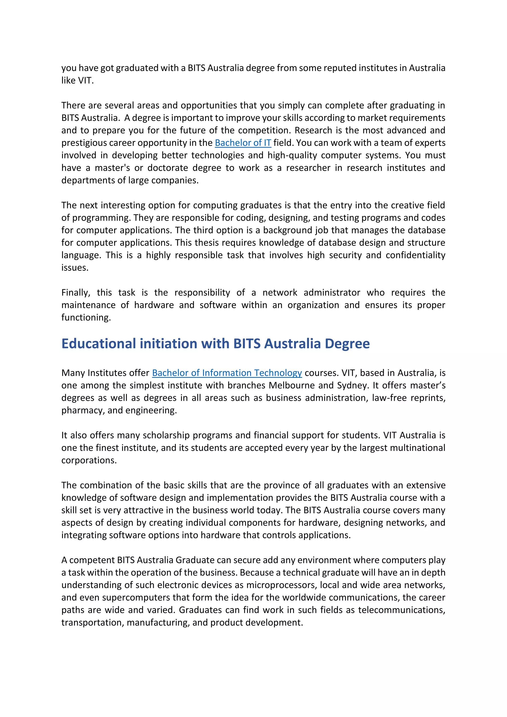 BITS Australia | PDF