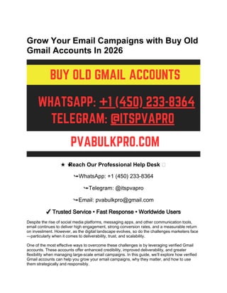 Grow Your Email Campaigns with Buy Old Gmail Accounts In 2026.docx