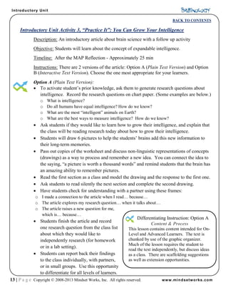 Grow yourintelligencearticleandactivity | PDF