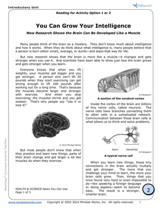 Grow yourintelligencearticleandactivity | PDF