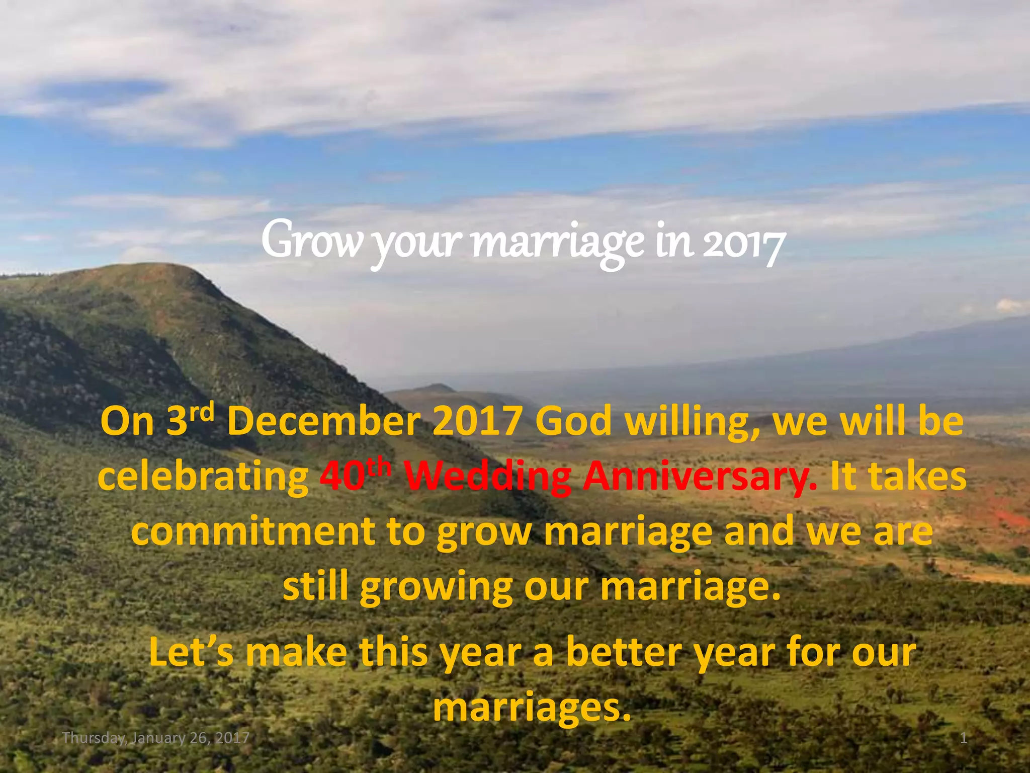 Grow Your Marriage in 2017 | PPT