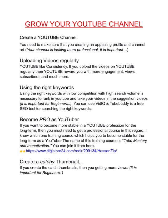 Grow your YouTube channel Fast | PDF | Content Production | Hobbies & Interests