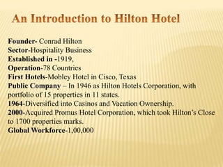 Case Analysis of Hilton Hotels: Brand Focus: Customer Relationship ...