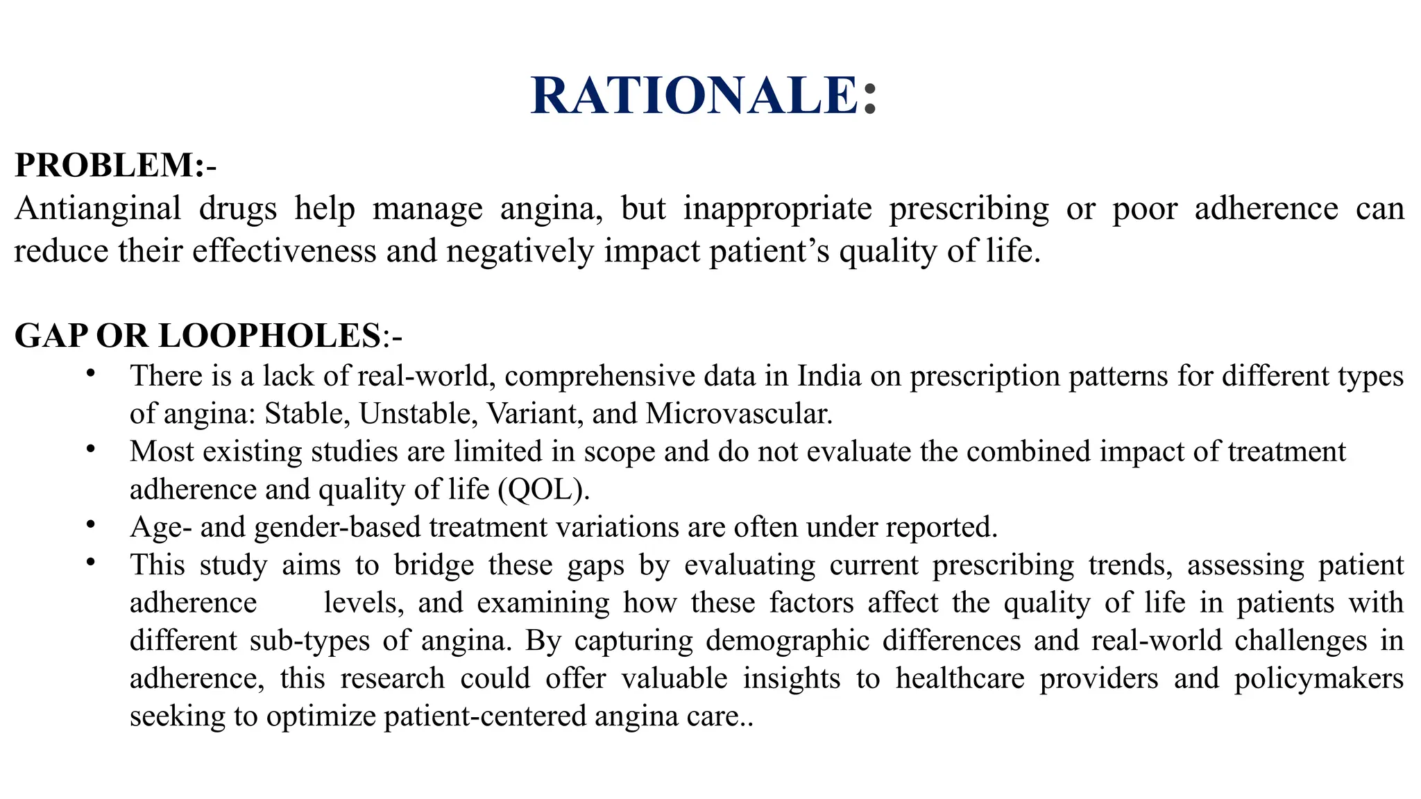 STUDY OF ANGINA IN ALL HEART PATIENTS .ppt