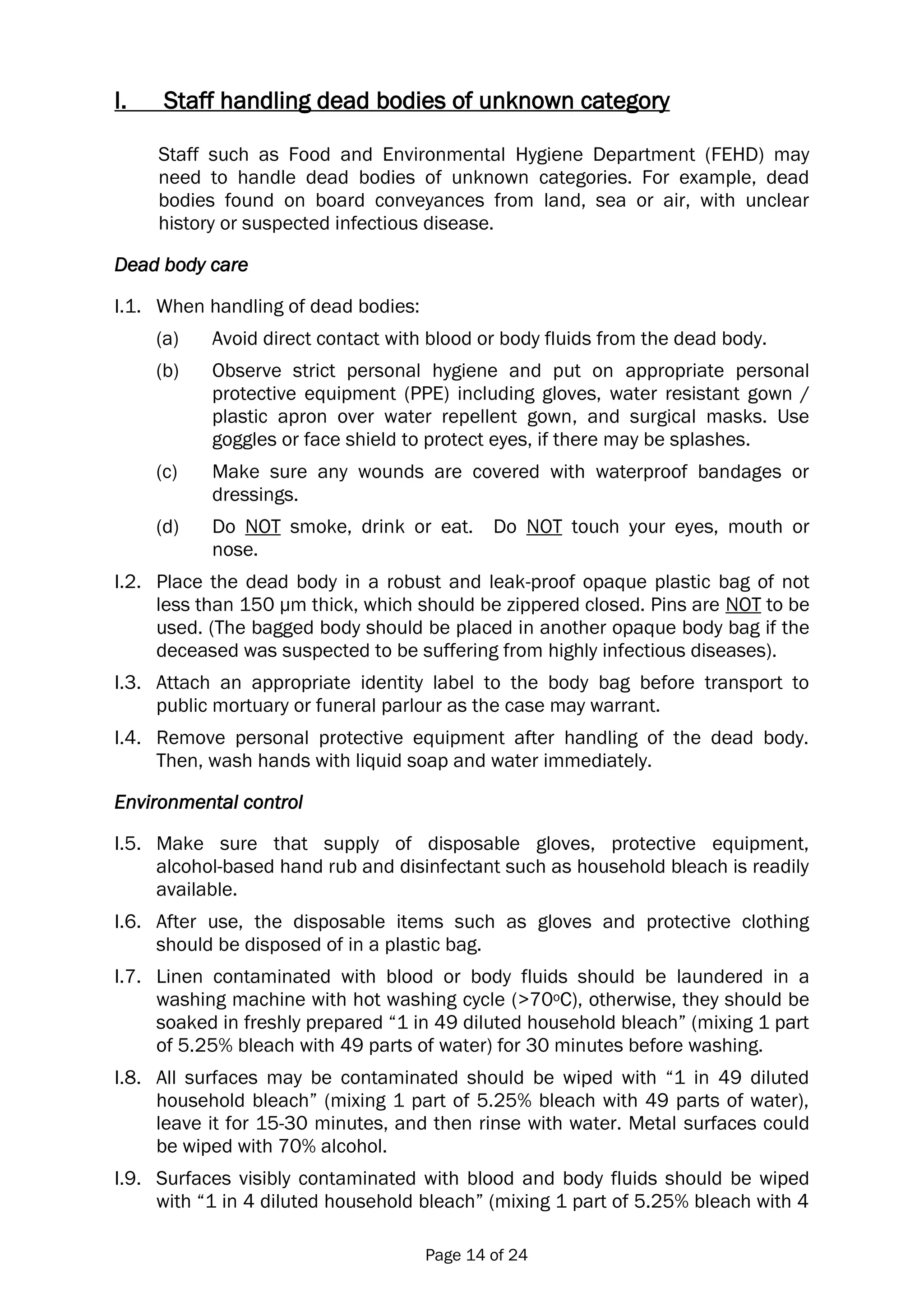 Grp guideline-hp-ic-precautions for-handling_and_disposal_of_dead ...