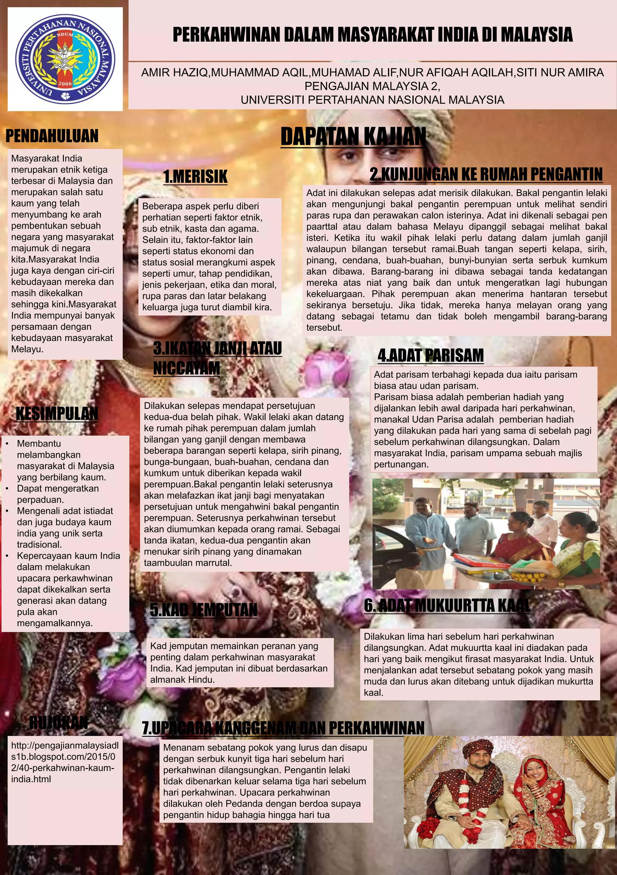 PERKAHWINAN DALAM MASYARAKAT INDIA DI MALAYSIA | PPTX