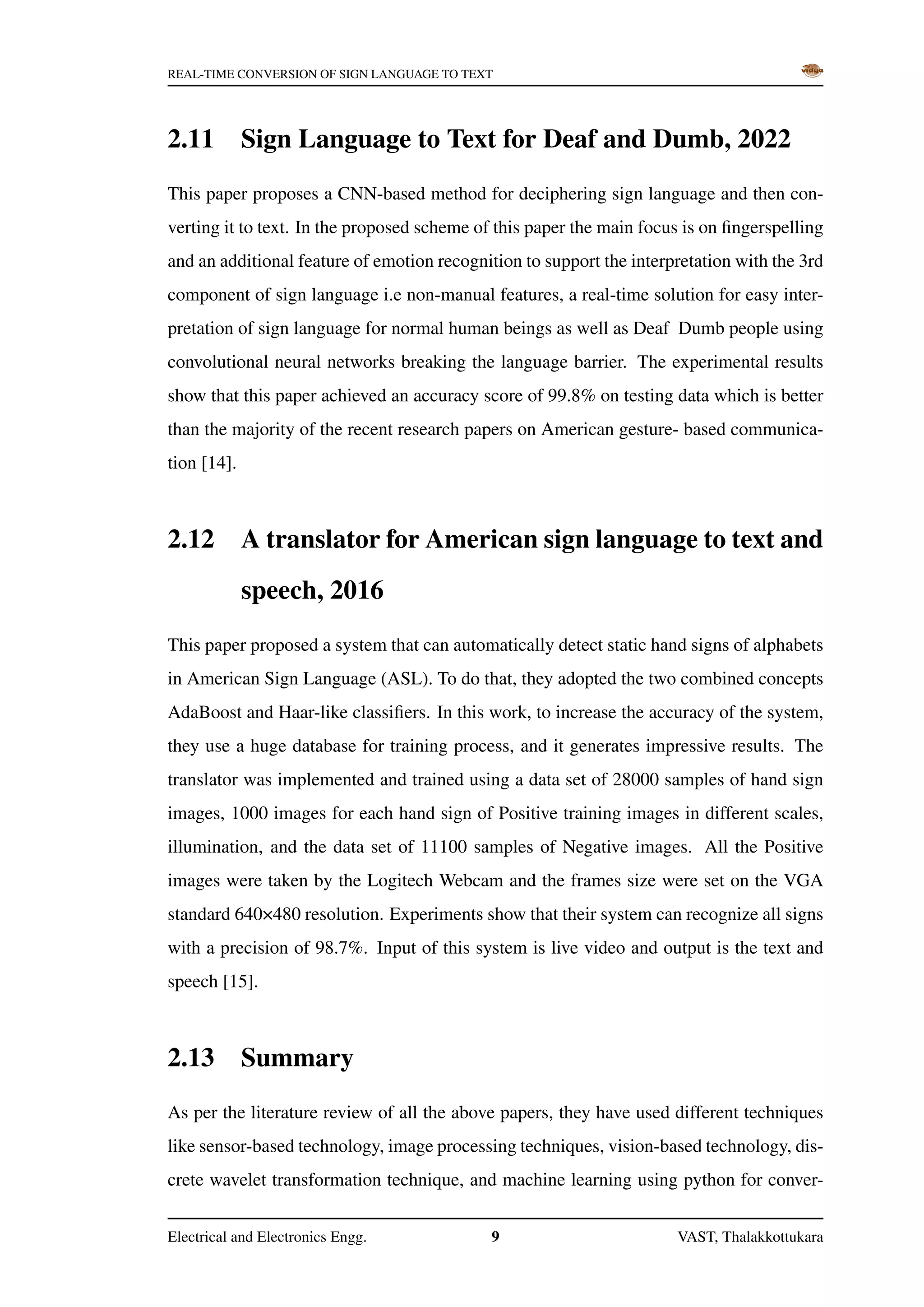 Real time conversion of sign language to text and speech | PDF ...