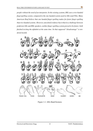 Real time conversion of sign language to text and speech | PDF