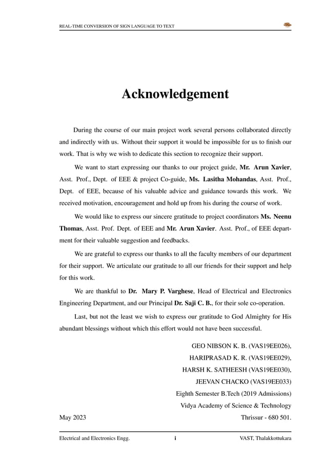 Real time conversion of sign language to text and speech | PDF